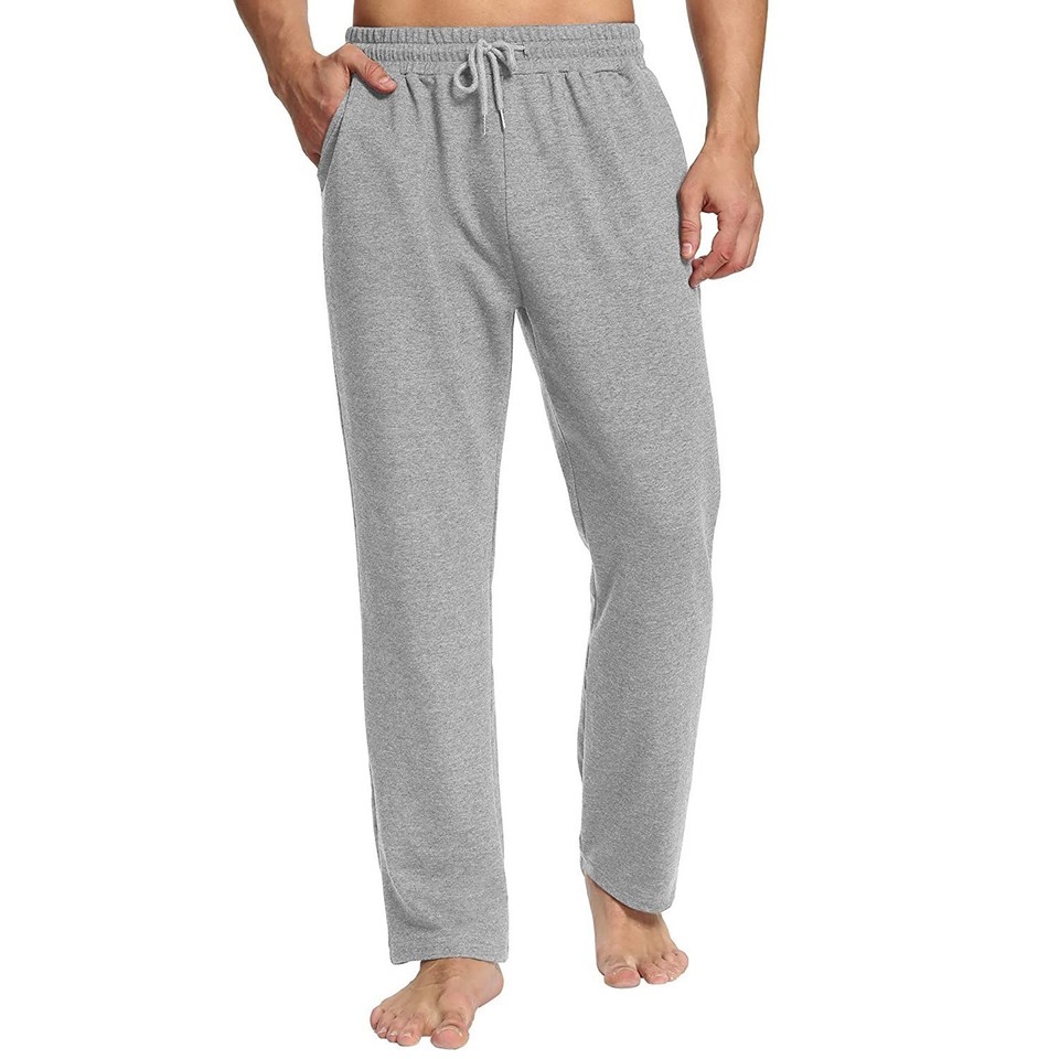 Men Plain Sweatpants Athletic Workout Jogging Sweat Pants Winter Casual ...