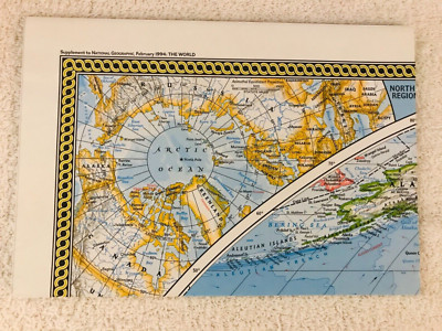 National Geographic February 1994 Supplement Map/Poster World Physical ...