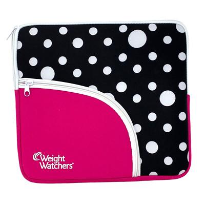 WEIGHT WATCHERS Black Pink Neoprene Organizer Case Tote Zipper Close ...