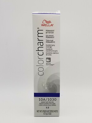 SALON HAIR WELLA COLOR CHARM PERMANENT GEL DYE 10A/1030 PALEST ASH ...