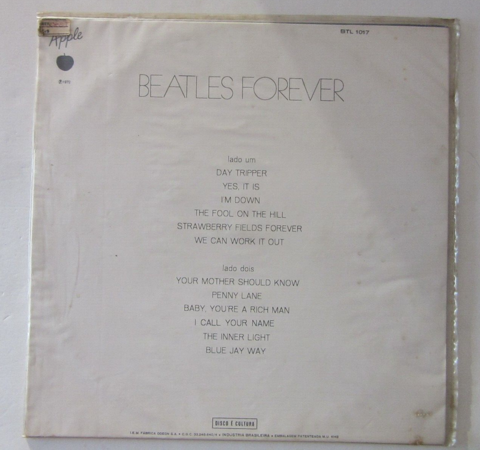 THE BEATLES ''BEATLES FOREVER '' BRAZIL - APPLE-- BTL1017 -Poly wrap ...