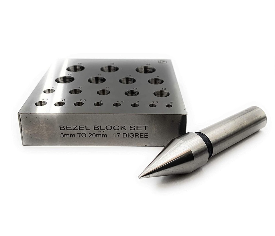 Conical Bezel Forming Block Set with Punch Round Shaped to Form Tapered ...