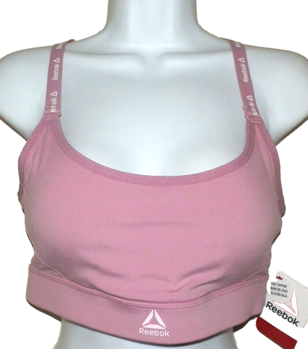 New Womens Large Reebok Sports Bra Light Support Removable Pads ...