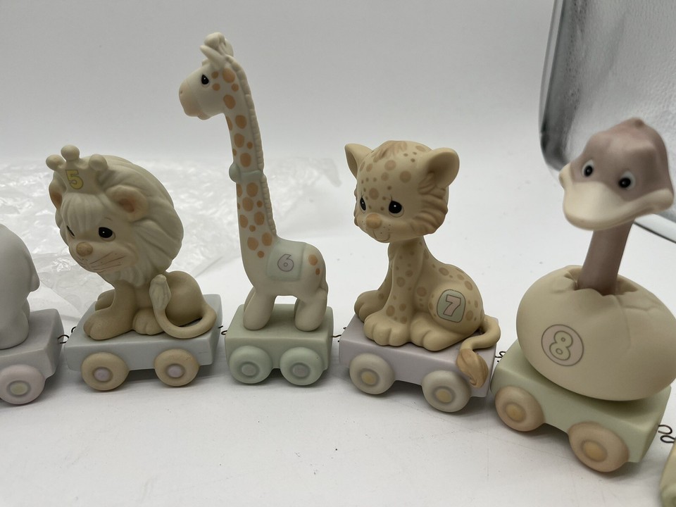 Precious Moments Birthday Train Set 10Pieces; And Figurine With Ballon ...