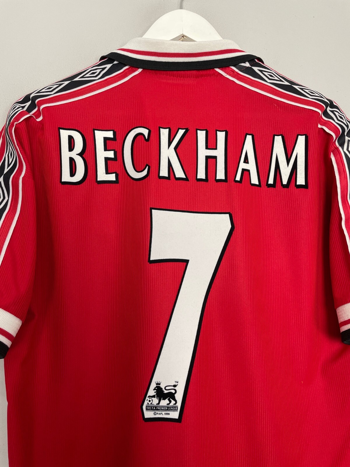 Manchester United 98-99 Home Beckham #7 Red Retro Men's Soccer Football ...