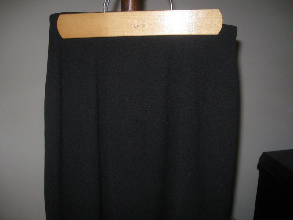 Women's A-Line Straight Skirt with Back Pleat Zip Closure Solid Navy ...