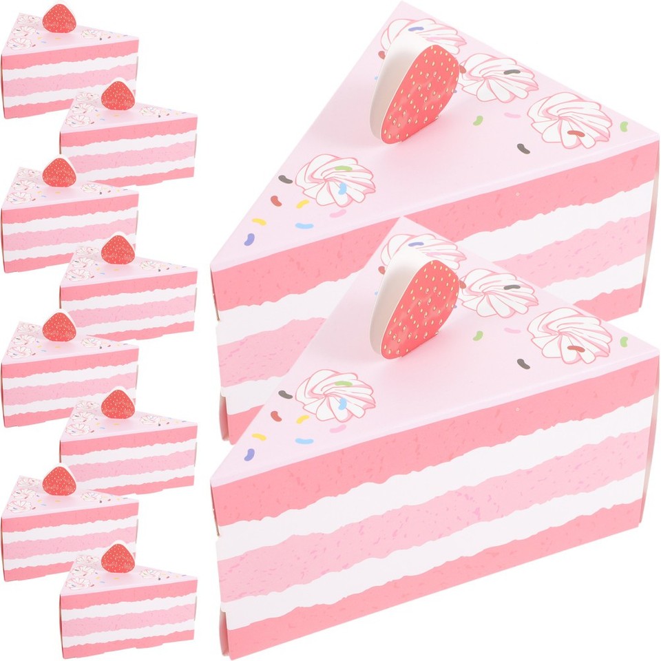 10 Pcs Triangle Shaped Candy Boxes Cake Slice Container Paper Packaging ...