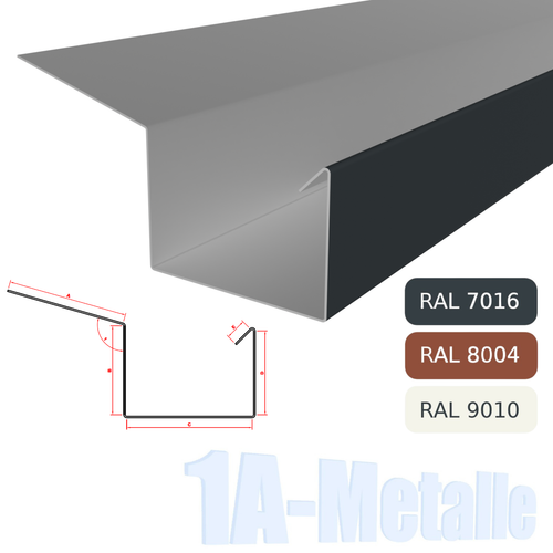 Kastenrinne Aluminium Winkelblech Regenrinne Alu Dachblech RAL Farben ...