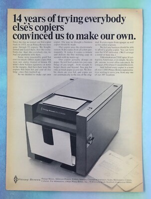 vintage 1960s magazine print ad PITNEY-BOWES Office Equipment COPIERS ...