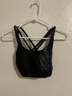 lululemon Black Shiny Bra Size 4 | eBay