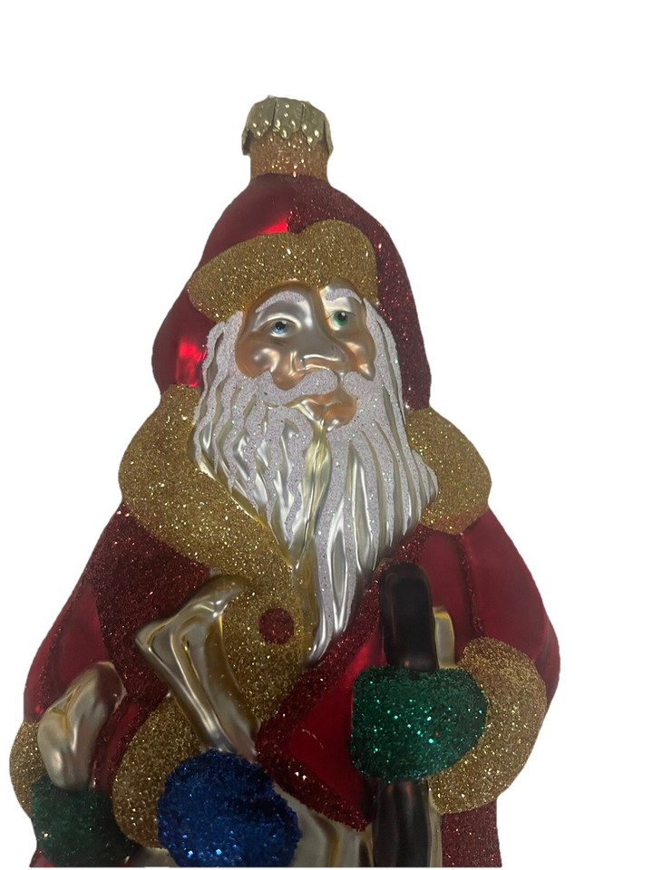 1999 Patricia Breen "Cubist Santa" Retired Holiday Hanging Glass ...