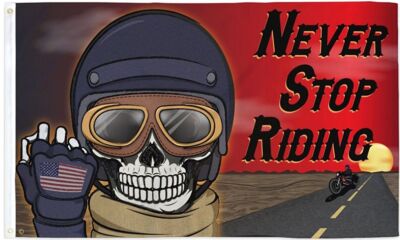 10 x NEVER STOP RIDING PIRATE flag 3x5 ft polyester banner sign Flag ...