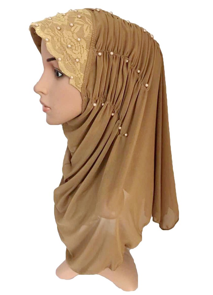 Ramadan Muslim Women Full Cover Hijab Hats Head Scarf Islamic Amira Cap ...