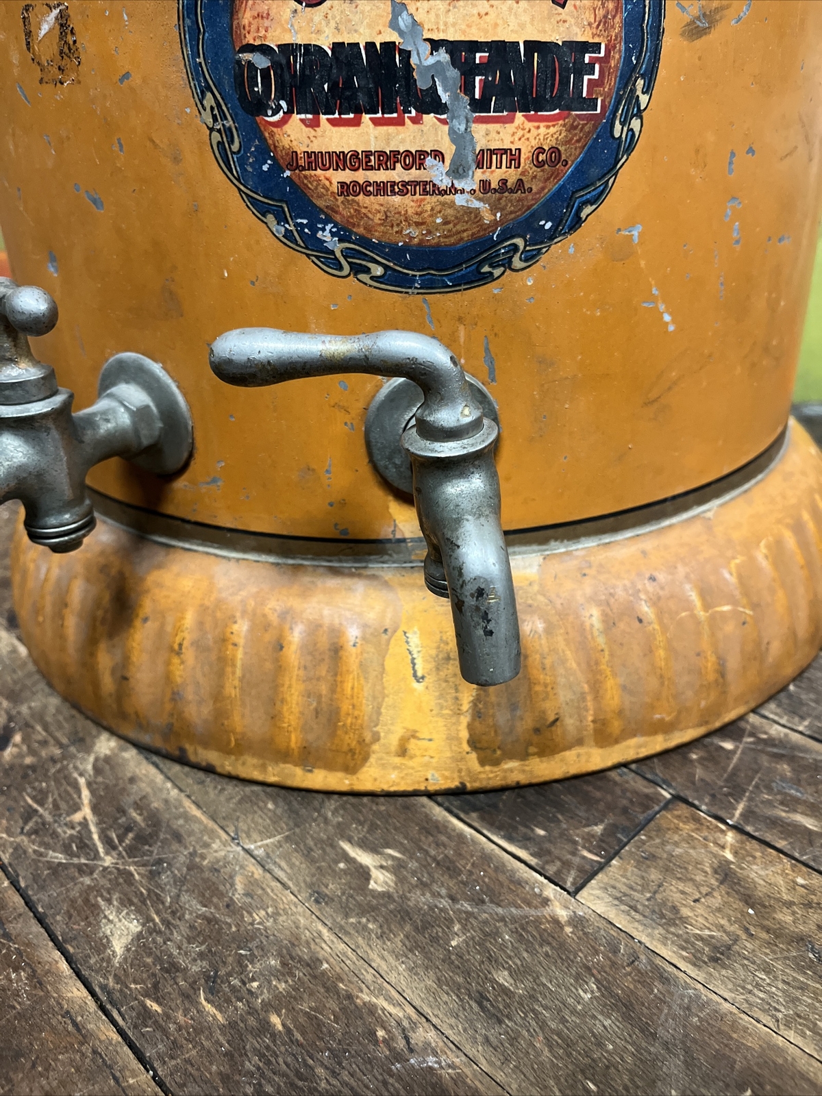 VINTAGE C. 1902 GOLDEN ORANGEADE SODA DISPENSER SIGN COKE 7UP PEPSI ...