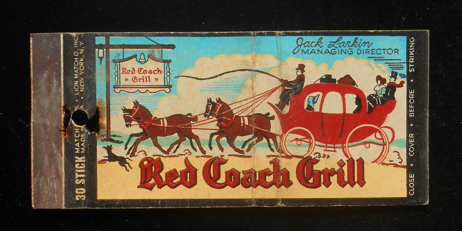 1940s Full Length Red Coach Grill Wayland Hingham Middleboro Yonkers ...