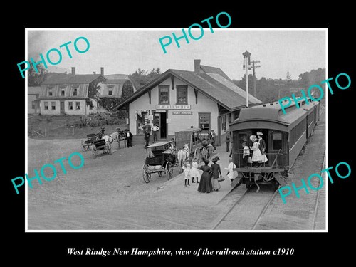 OLD 8x6 HISTORIC PHOTO OF WEST RINDGE NEW HAMPSHIRE RAILROAD STATION ...