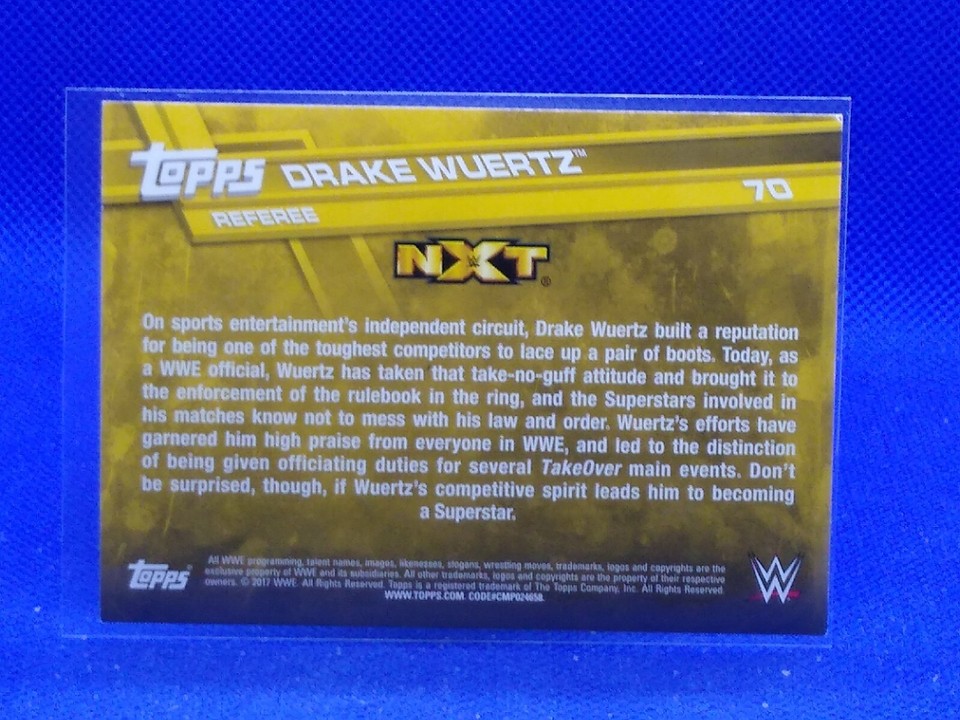 AUTOGRAPH Drake Wuertz 2017 Topps WWE NXT Referee #70 | eBay