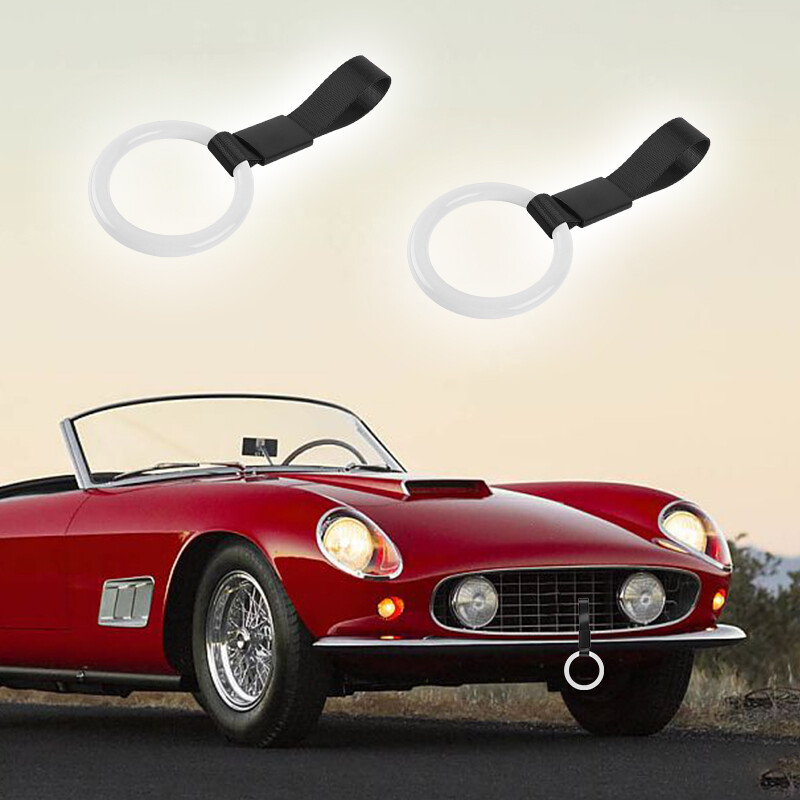 Car Accessory JDM Round TSURIKAWA White Ring Handle Strap Nylon Black ...