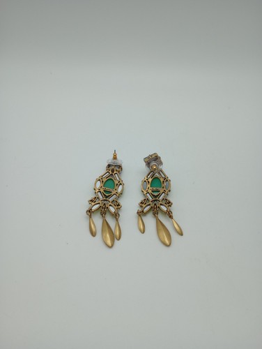 Stella & Dot Jardin Jade Multi-Color Rhinestone Earrings Dangle Fringe ...