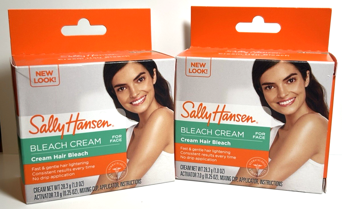 2 Sally Hansen Cream Hair Bleach Activator For Face 1.25 Oz - NEW ...