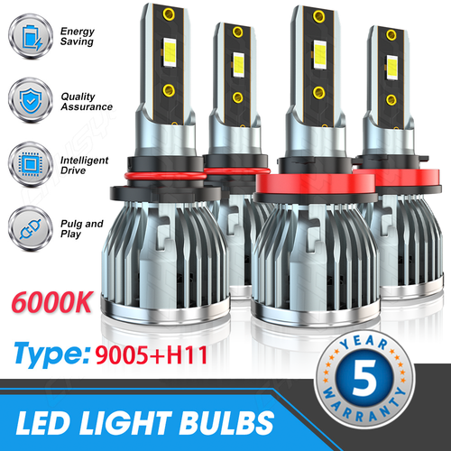 For Chevy SSR 2003-2006 6000K LED Headlight Bulbs High Low Beam Lamps ...