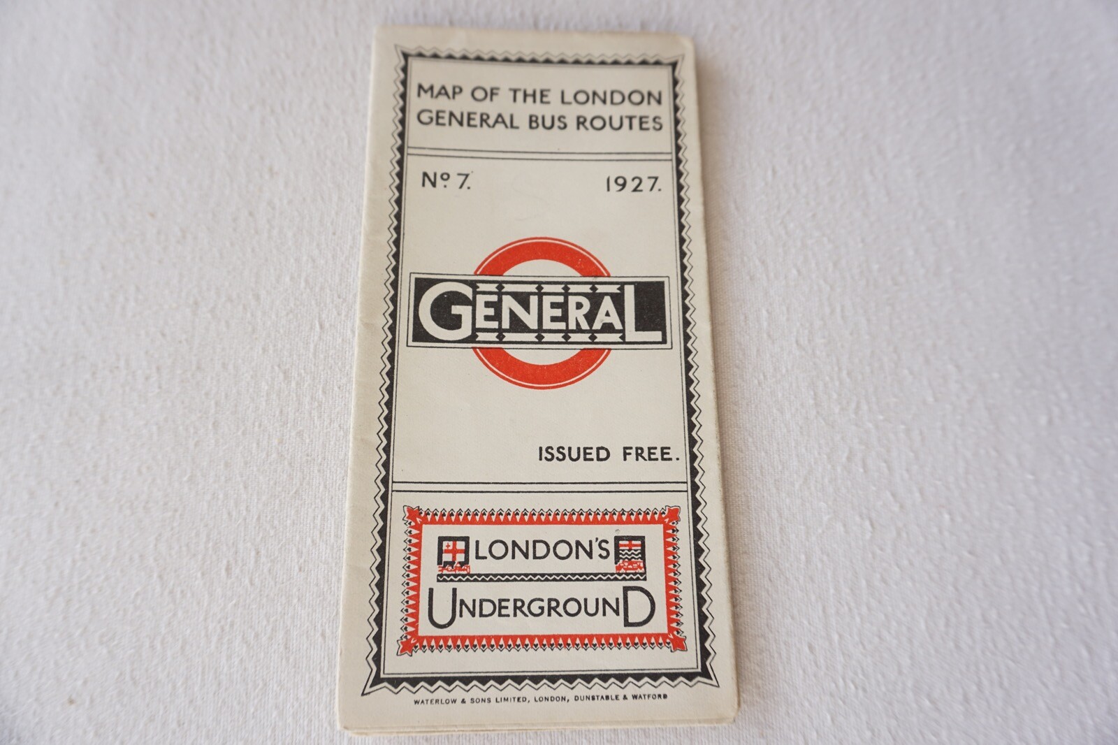 1927 No. 7 Map of London General Bus Routes | Grelly UK