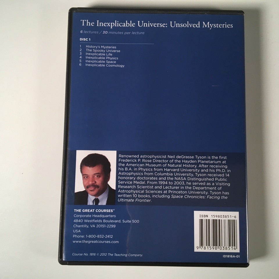 Great Courses The Inexplicable Universe: Unsolved Mysteries (DVD) Neil deGrasse | eBay