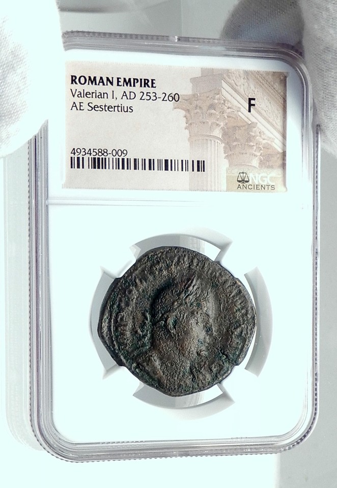 VALERIAN I Authentic Ancient 253AD Rome SESTERTIUS Roman Coin Fides NGC ...