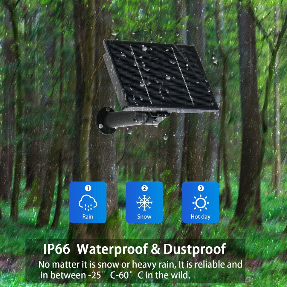 4W Trail Camera Solar Panels DC 12V/6V Output Solar Panel with 6000 mAh ...