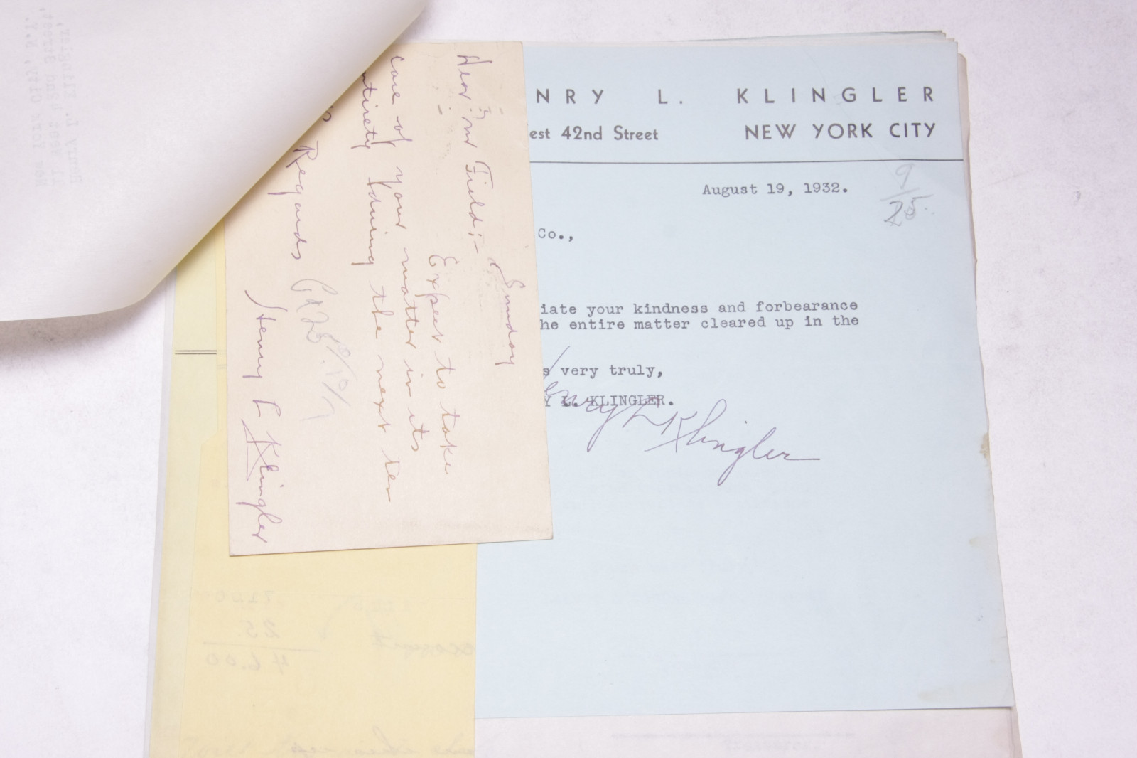 1932 Lamson Goodnow Henry L Klingler NYC PostCards Signed Ephemera ...