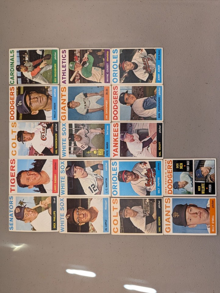 1964 Topps Baseball Lot Of 17 Cards MLB No Dupes Not All Commons | eBay