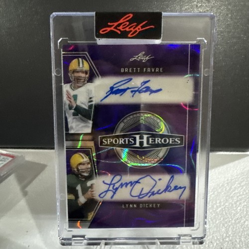 2025 Leaf Sports Heroes Dual Auto Brett Favre/Lynn Dickey SSP 1/1 Leaf ...