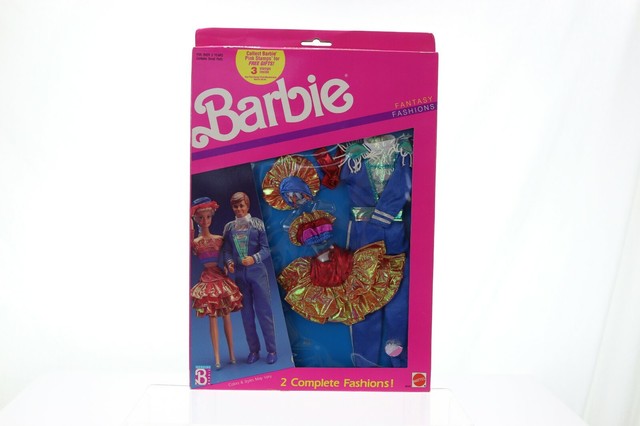 1989 Barbie MIB Fantasy Fashions 2 Complete Doll Outfits Mattel 8242 ...