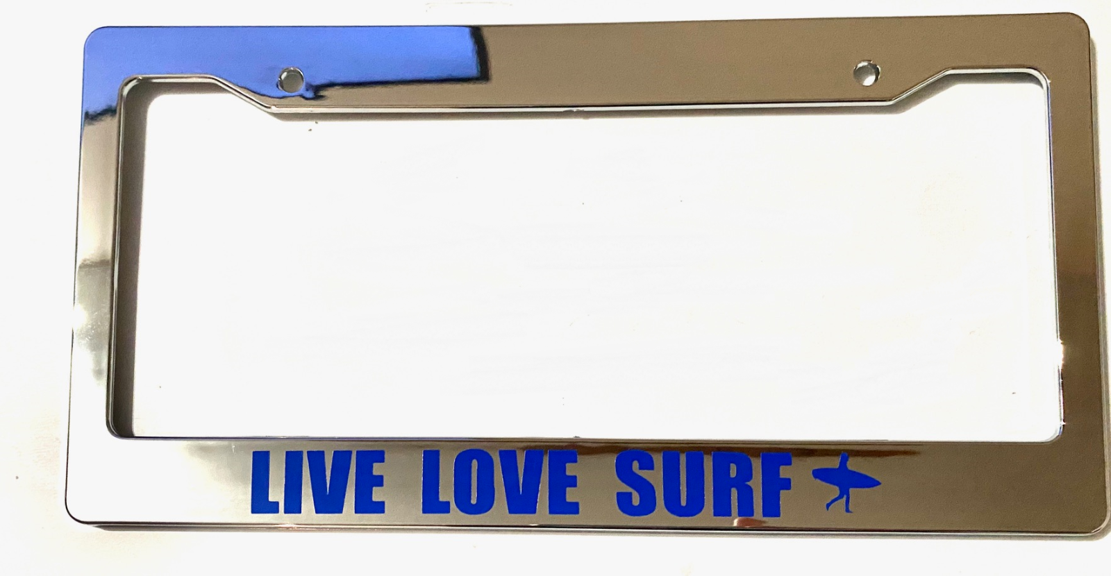 Love Love Surf with Surfer Chrome with Blue Automotive License Plate ...
