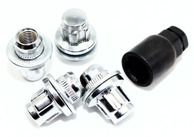 4 Chrome Factory OE Style Wheel Lug Nut Locks 12x1.5 Toyota Prius Camry ...