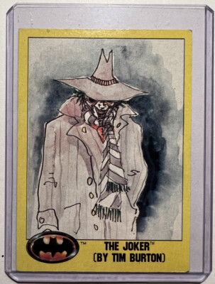 1989 BATMAN CARD 196 THE JOKER Tim Burton & DC Comics Costume Design EE ...
