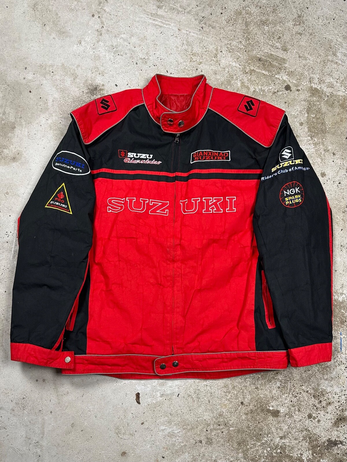 Vintage y2k Suzuki Racing Jacket Red Black XXL Moto Biker | eBay