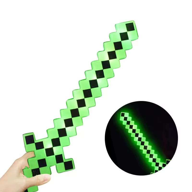 Minecraft Diamond Pixel Saber LED Flashing Lightsaber Toy with Sounds ...