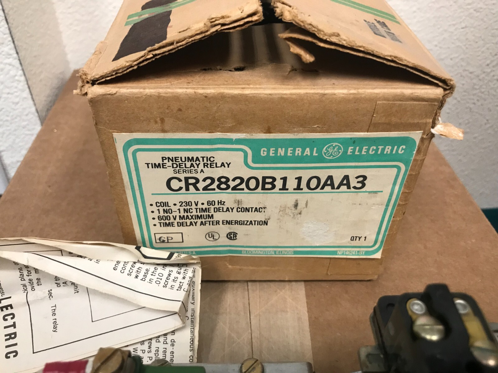 GE Pneumatic Time Delay Relay Cr2820b 110aa3 No Coil for sale online | eBay