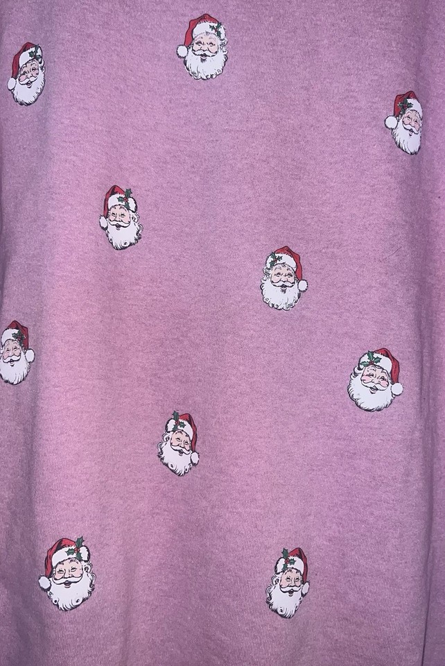 Simply Southern Santa Bubble Gum Holiday Long Sleeve Crew Sweatshirt M ...