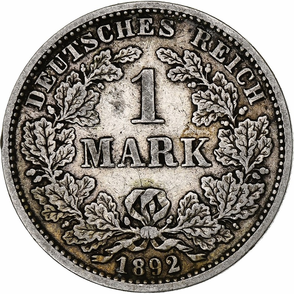 GERMANY - EMPIRE, Wilhelm II, Mark, 1892, Karlsruhe, Silber, S+, KM:14 ...