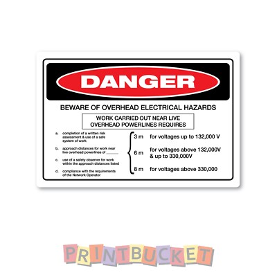 Beware of electrical hazards cabin sticker 150mm quality water/fade ...