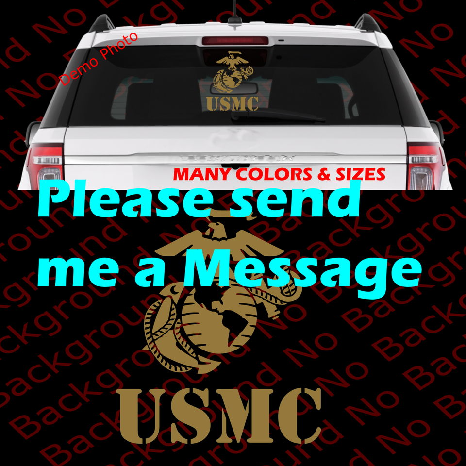 LARGE Many Colors USMC United States Marine Corps Vinyl Car Window ...