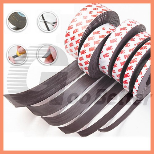Magnetic Strip Tape Flexible Roll Adhesive Backed Magnet Strong Sticky ...