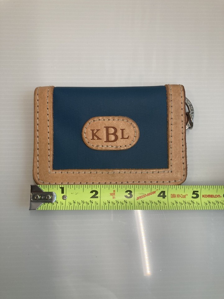 JON HART ID Wallet Keychain French Blue Coated Canvas & Leather ...