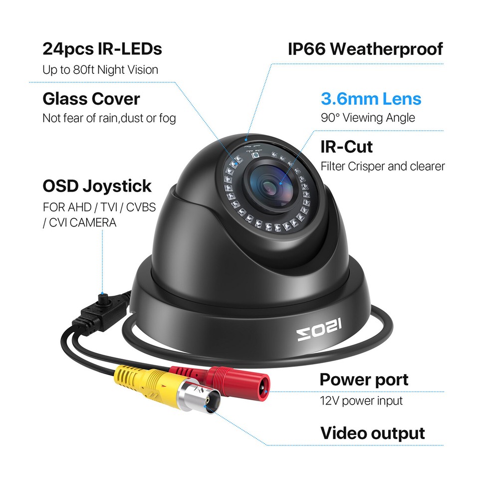 ZOSI CCTV 2PK/4PK 1080P Security Camera Outdoor Home Surveillance 2MP ...