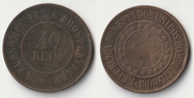 1909 Brazil 40 reis coin | eBay