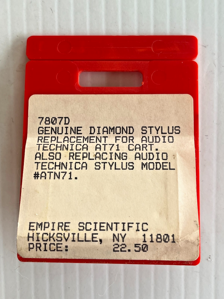 Empire Replacement Diamond Stylus 7807D replaces Audio Technica AT71 ...