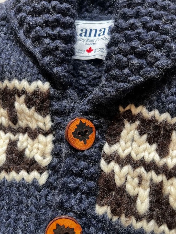 Kanata Cowichan Sweater Canadian Knit Cardigan Heavy Wool | eBay