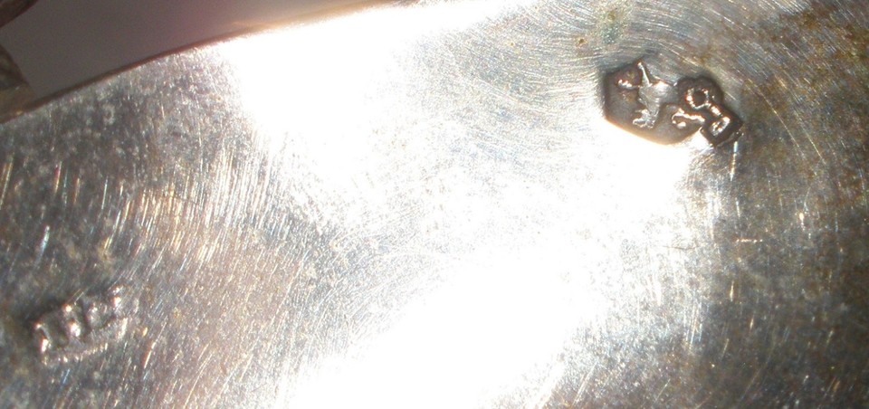 EXQUISITE ANTIQUE DUTCH 833 SILVER SERVING FORK & SPOON SET SPICE ...